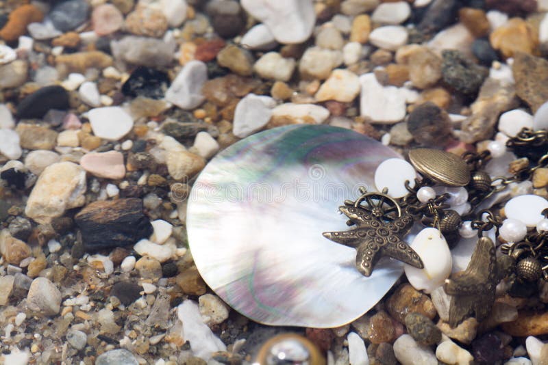 Decoration with a Seashell Shell Under the Sea Water,, Stock Photo ...