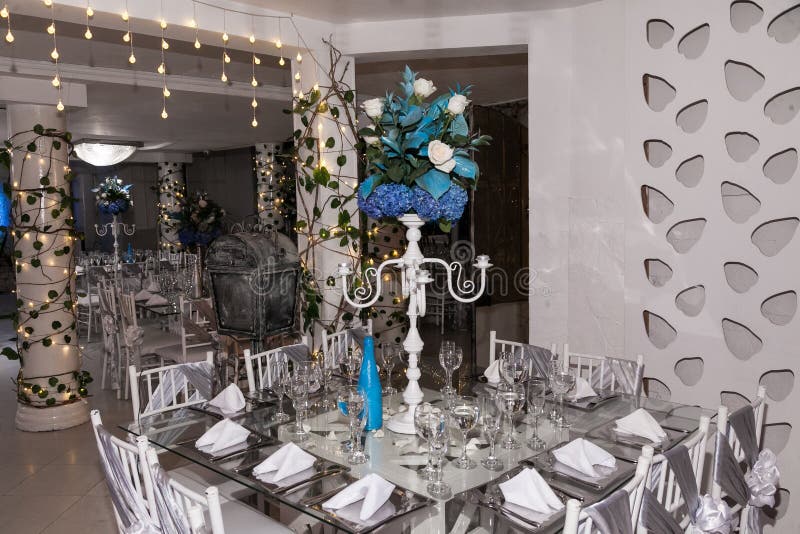 Decoration of Social Events; Room Decorated for the Wedding Reception ...