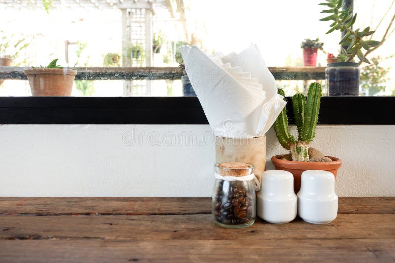 Decoration Table Near the Window Stock Photo - Image of wooden, house ...