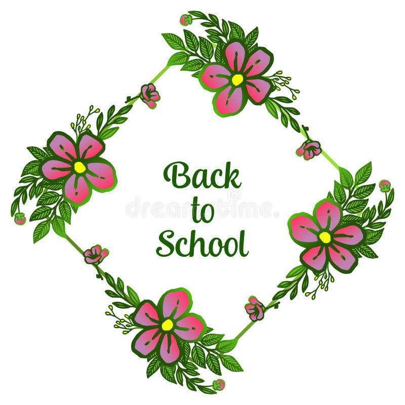 Decoration Template of Card Back To School, with Art of Leaf Flower ...