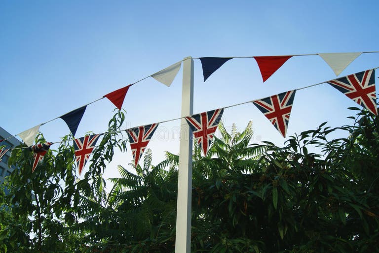 Decoration of Triangular Union Jack Bunting Stock Photo - Image of flag ...
