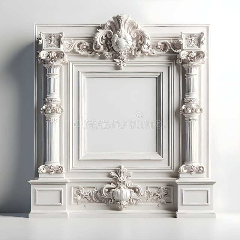 Decoration Wall Interior Plaster Frame and Column Classic Ai Generator ...