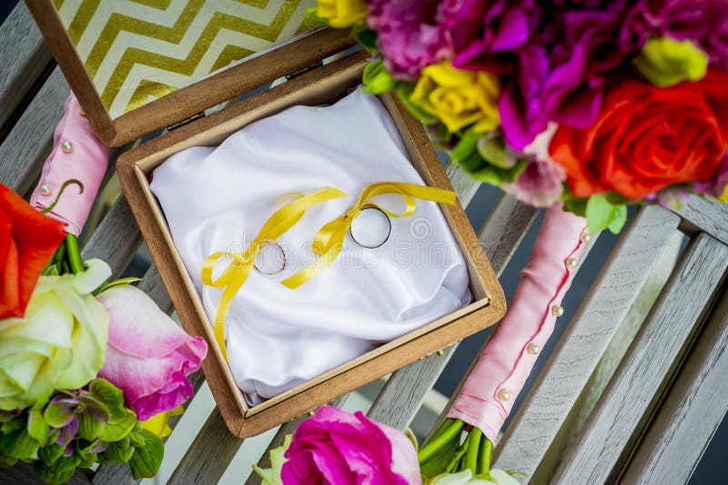 Decoration for the Wedding Rings Stock Image - Image of beauty, flowers ...
