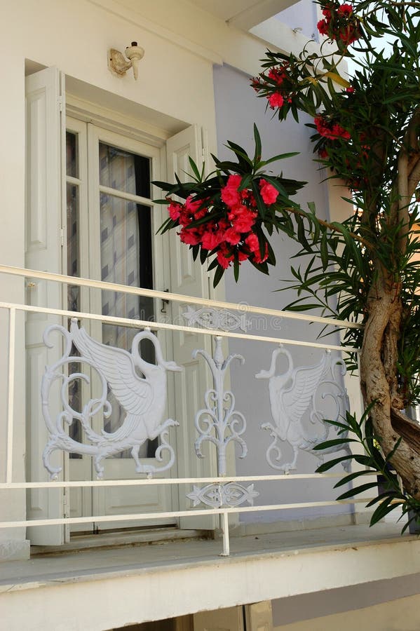 Decorations Balcony Railing Stock Photo - Image of door, bush: 50351054