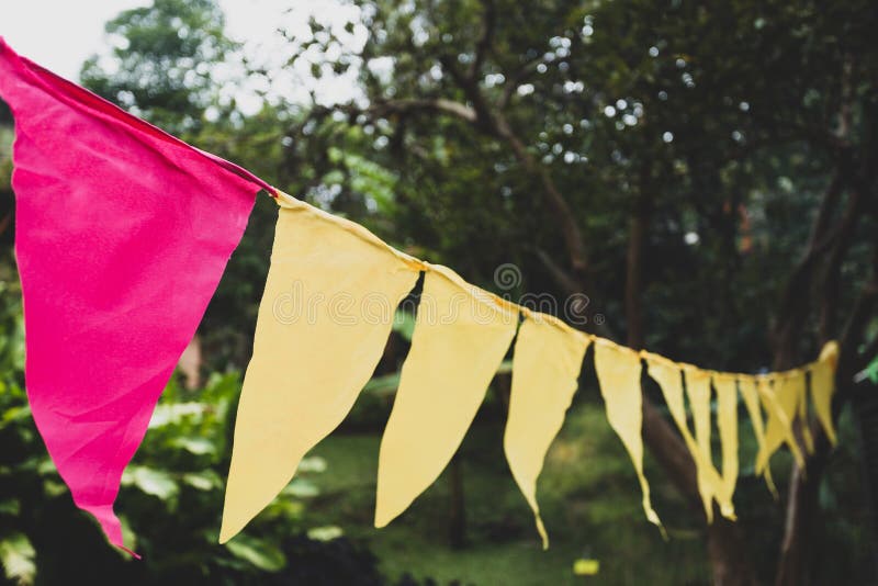 Decorations of Colored Flags and Colored Flag in the Courtyard of the ...