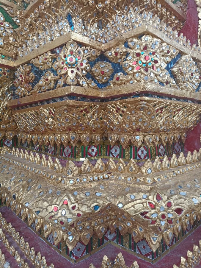 A Decorations in the Corner of a Temple Stock Photo - Image of textile ...