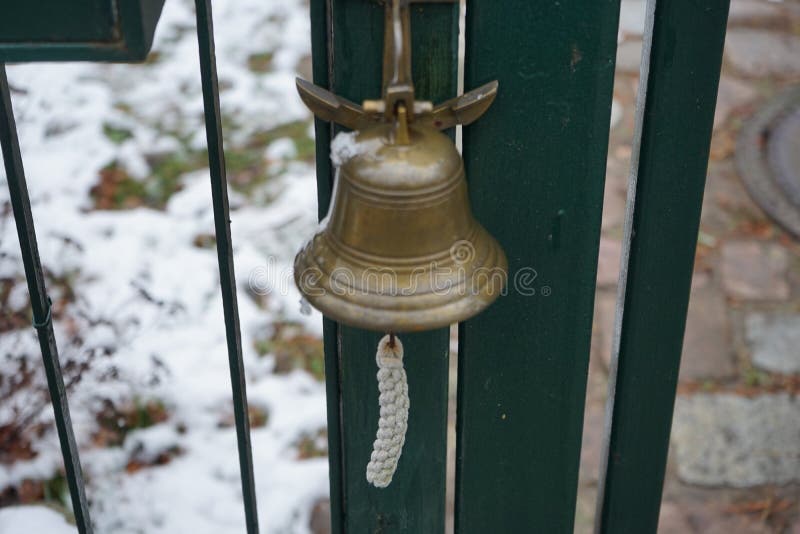 Bell on the Fence Gate. Berlin, Germany Stock Photo - Image of detail ...