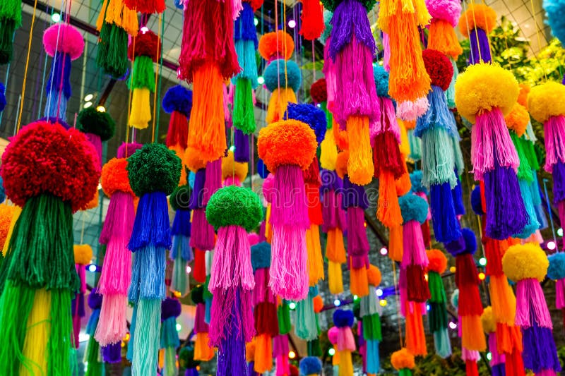 Decorations Hanging Colored Jellyfish Made from Woolen Threads and ...