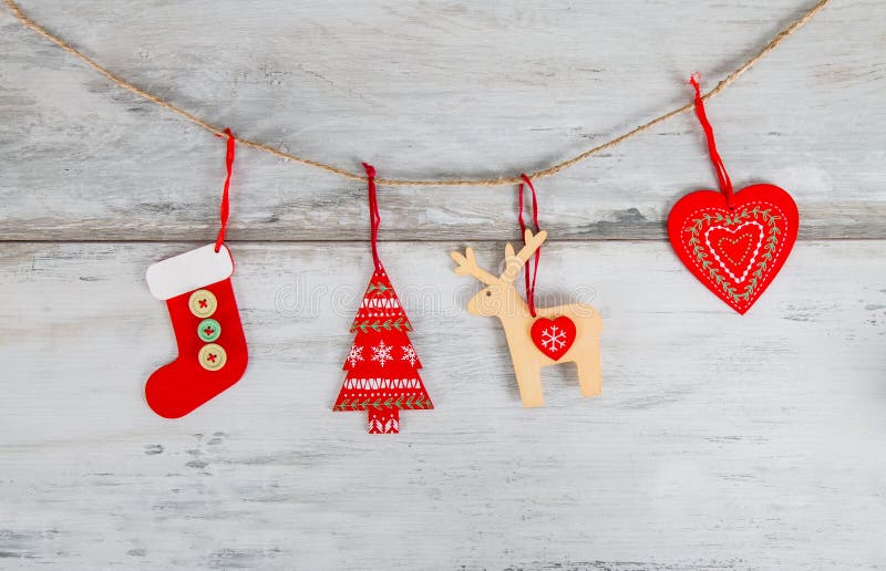 Decorations Hanging on the Thread Stock Photo - Image of reindeer ...