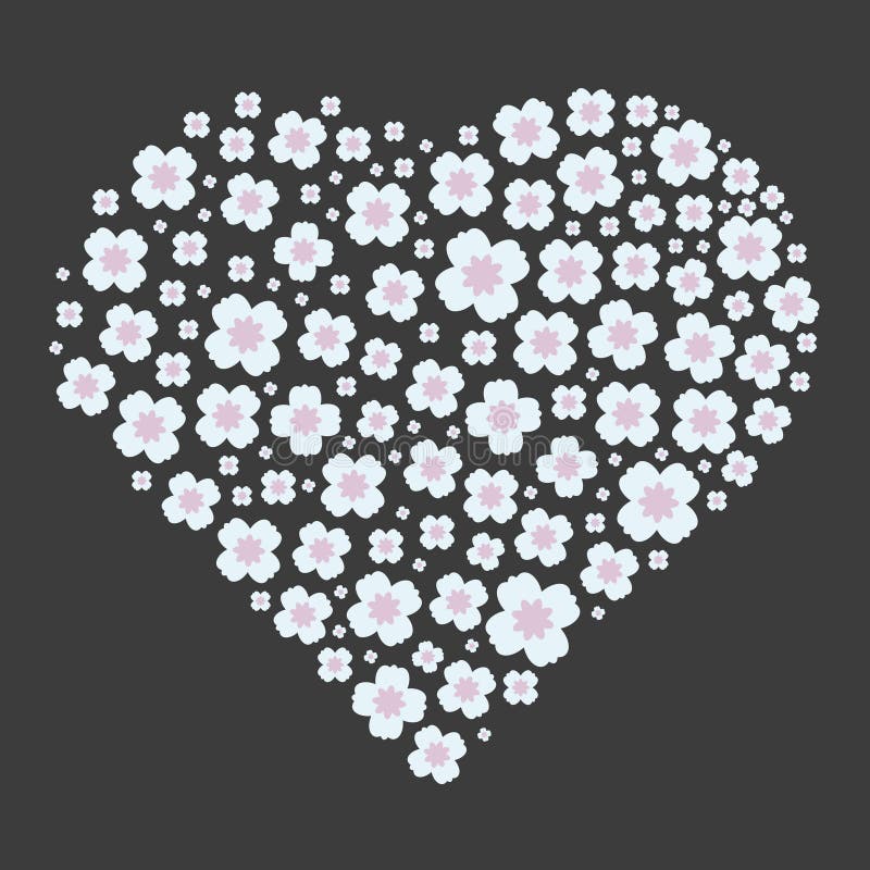 Decorations for the Holiday of Spring. Flowers in the Heart. Symbol of ...