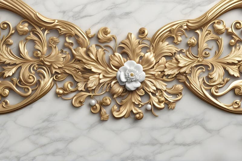 Decorations Interior Wall Render Classic Flower Ai Generator Stock ...