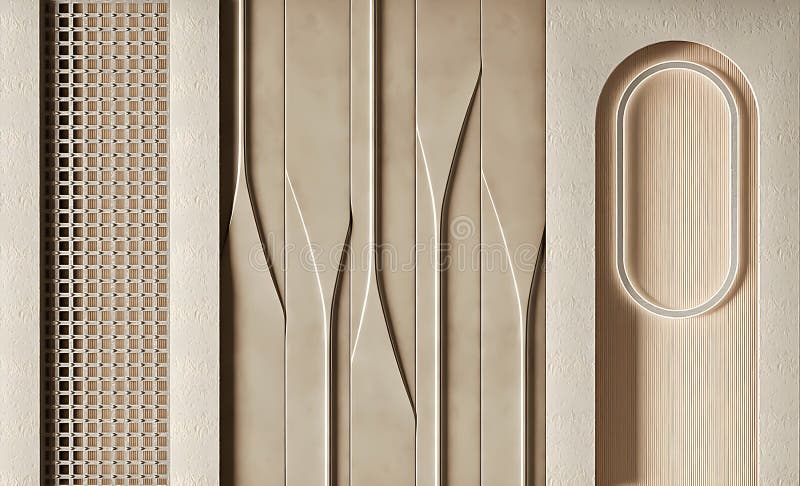 Decorations Interior Wall Render 3d Wood Cladding Stock Illustration ...