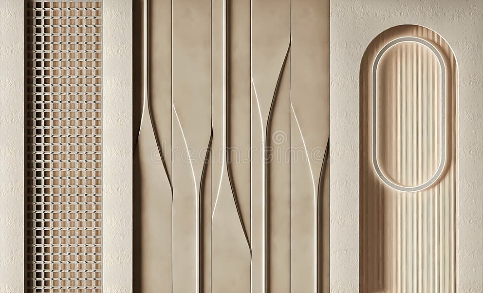 Decorations Interior Wall Render 3d Wood Cladding Stock Illustration ...