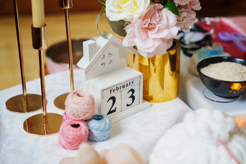 Decorations for the Korean First Birthday Party. Stock Photo - Image of ...