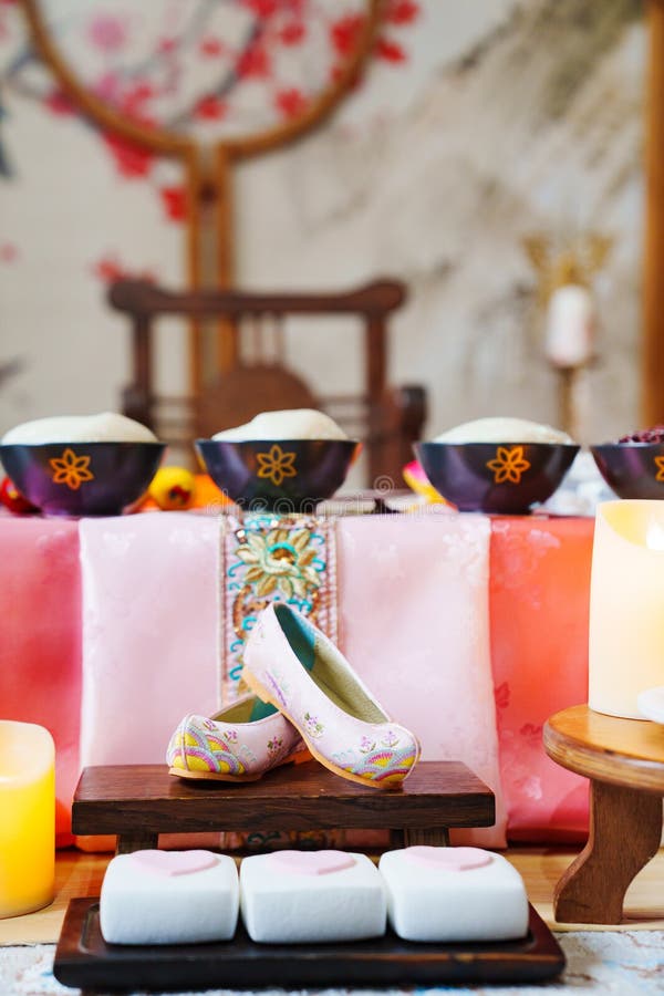 Decorations for the Korean First Birthday Party. Stock Photo - Image of ...