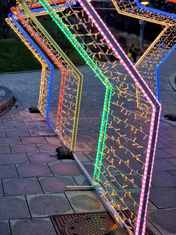 Decorations and Light Parks are Decorated with Colorful Stock Photo ...