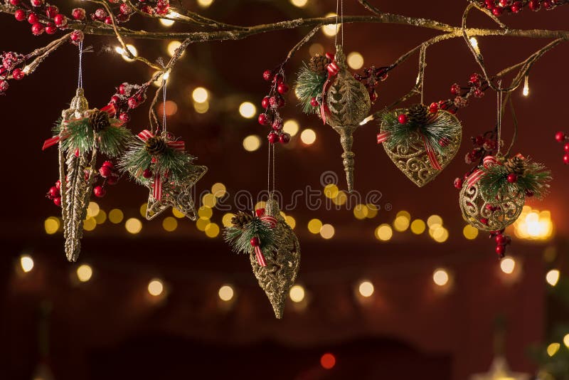 Decorations with Lights for the Christmas Period Stock Image - Image of ...