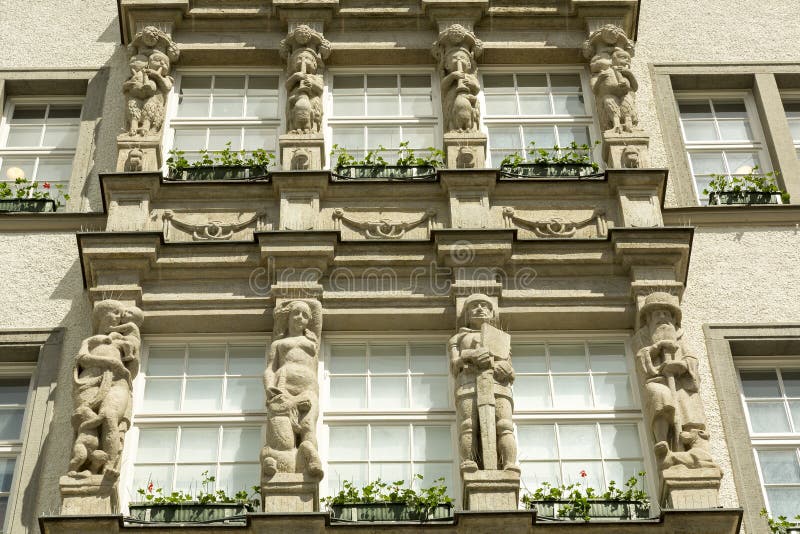 Decorations at Old Building Stock Image - Image of design, sculptur ...