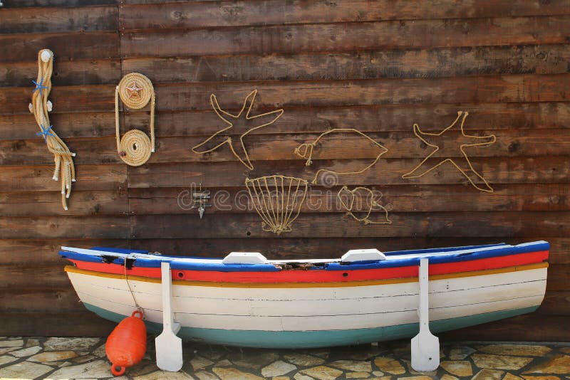 Ship and rope decorations stock image. Image of tavern - 141014397