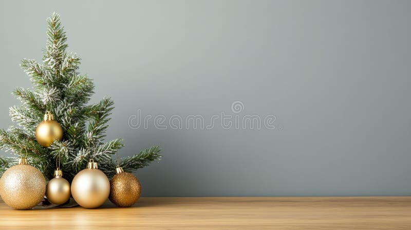 Decorations on the Side of a Festive Christmas Tree Horizontal ...