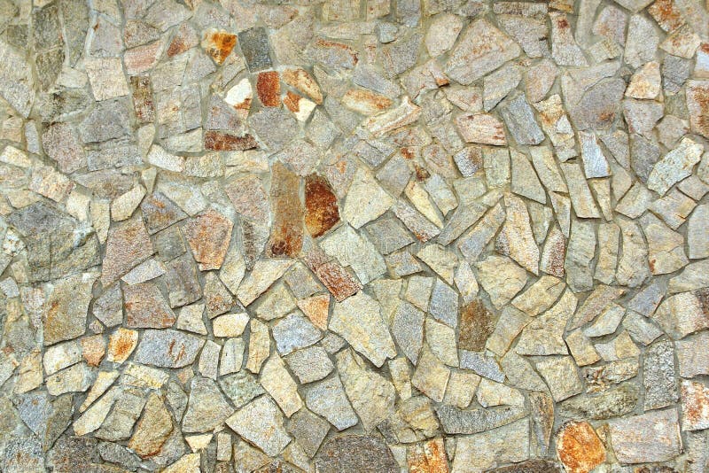 Decorativ Mosaic Stone Wall Stock Image - Image of fence, brown: 46196671