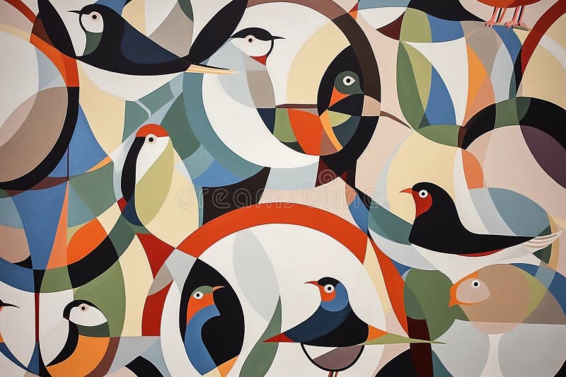 Decorative Abstract Birds Pattern Stock Illustration - Illustration of ...