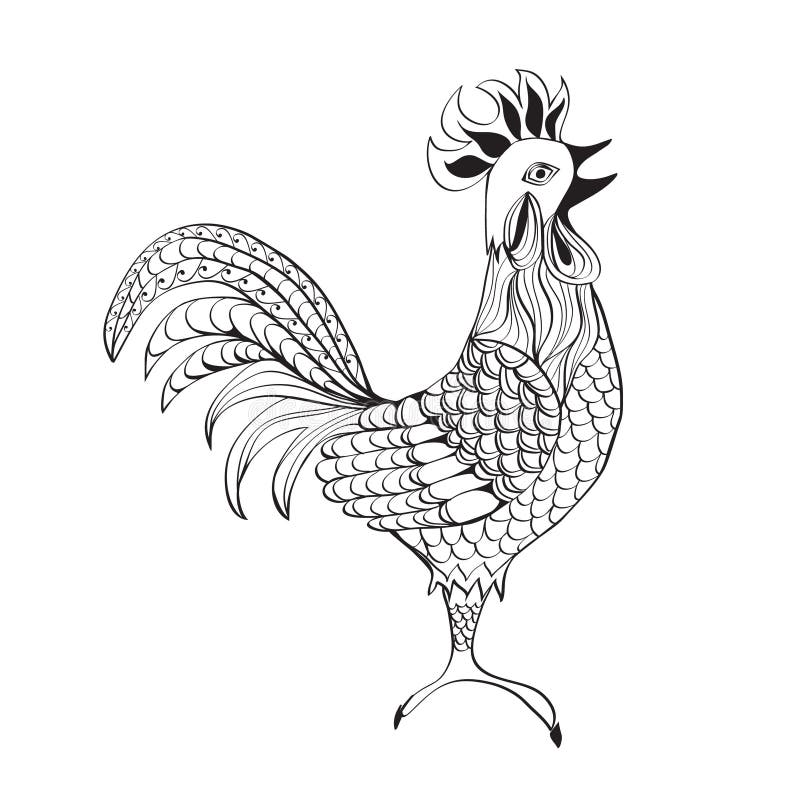 Rooster Outline Stock Illustrations – 10,016 Rooster Outline Stock ...