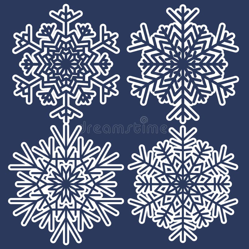Decorative Abstract Snowflake. Stock Vector - Illustration of curve ...
