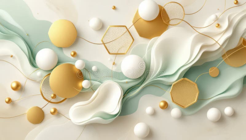 Decorative Abstract Wall Art, Flowing Organic Shapes Stock Illustration ...