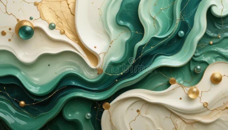 Decorative Abstract Wall Art, Flowing Organic Shapes Stock Illustration ...