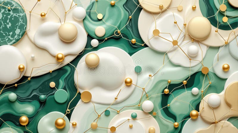 Decorative Abstract Wall Art, Flowing Organic Shapes Stock Illustration ...