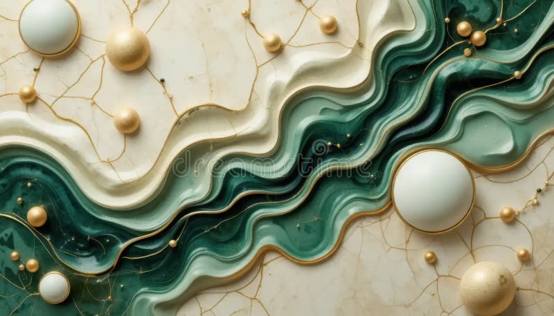 Decorative Abstract Wall Art, Flowing Organic Shapes Stock Illustration ...