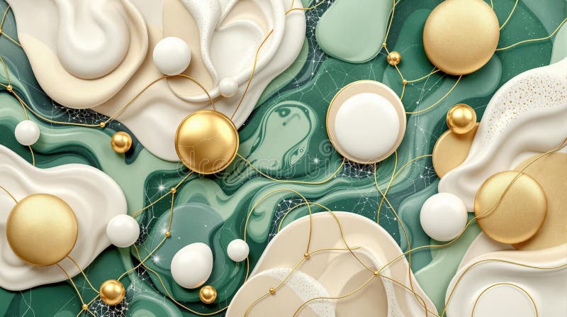 Decorative Abstract Wall Art, Flowing Organic Shapes Stock Illustration ...