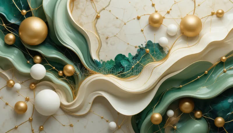 Decorative Abstract Wall Art, Flowing Organic Shapes Stock Illustration ...