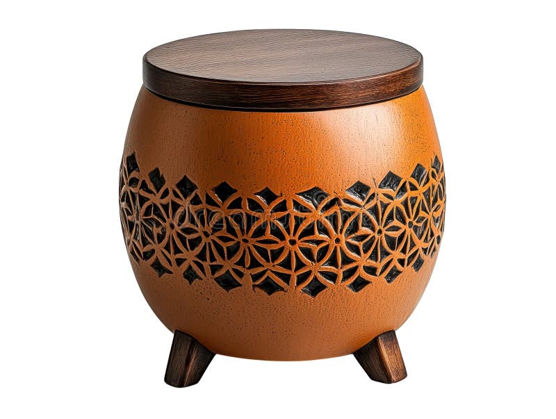 Decorative Accent Table with Intricate Design and Wooden Top Stock ...