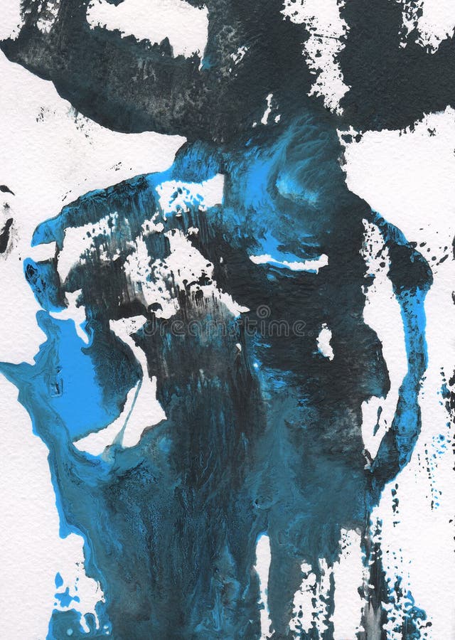 Blue, Gray and Black Abstract Hand Painted Background Stock Image ...