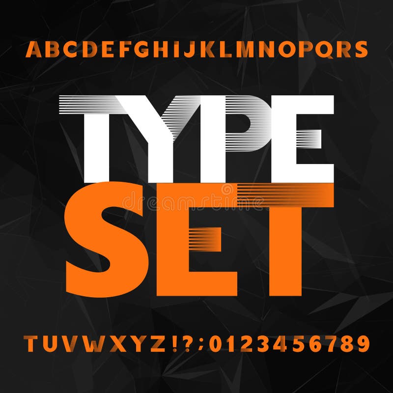 Decorative Alphabet Vector Font. Oblique Letters Symbols and Numbers on ...