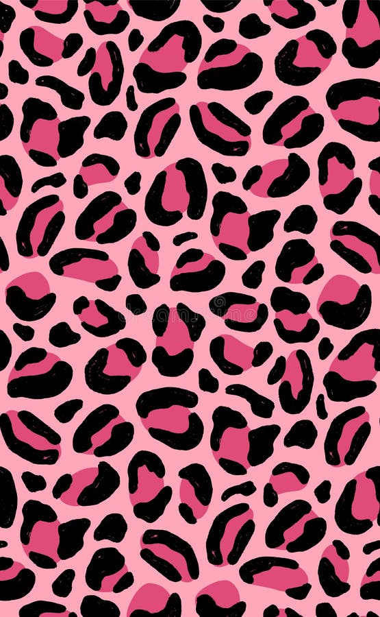 Seamless Pink Leopard Texture Pattern. Stock Vector - Illustration of ...