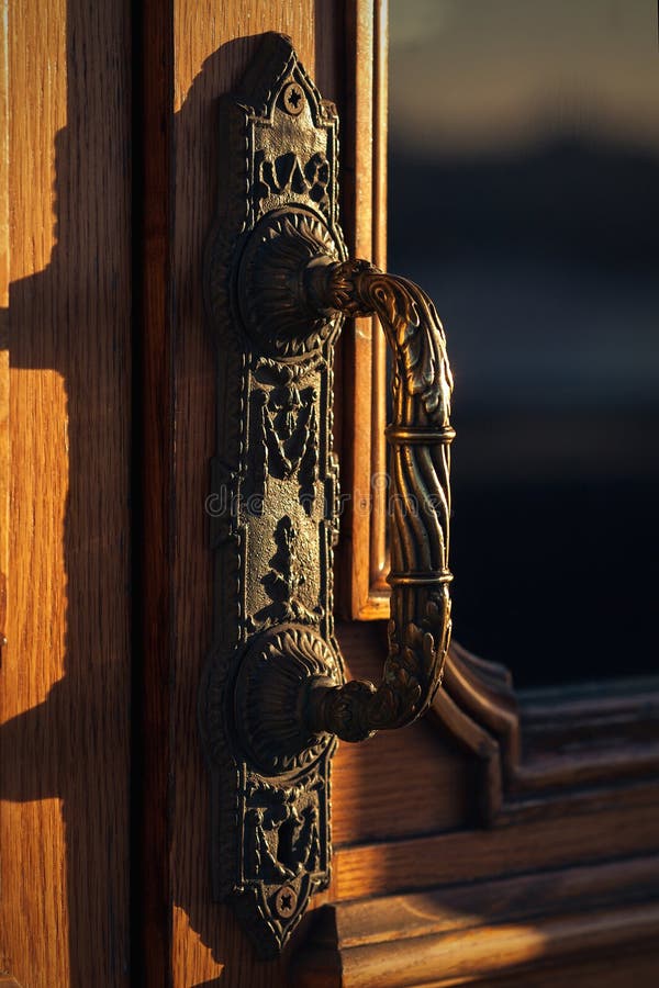 Decorative Antique Door Handle. Old Aged Design Stock Photo - Image of ...
