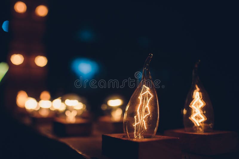 Decorative Antique Edison Style Filament Light Bulb. Stock Photo ...