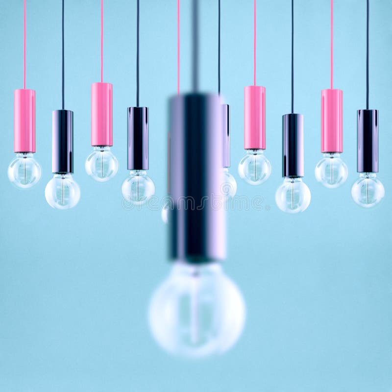 Decorative Antique Edison Style Filament Light Bulb On Light Blue ...