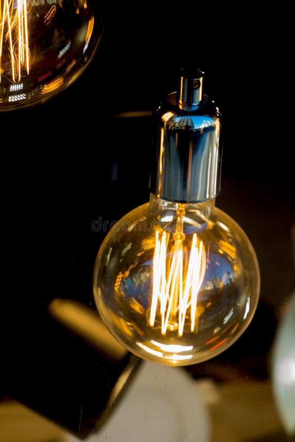 Decorative Antique Edison Style Filament Light Bulbs Stock Illustration ...