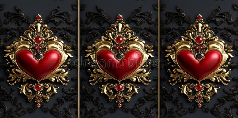 A Decorative Antique Wall Feature Comprising Three Distinctive Panels ...