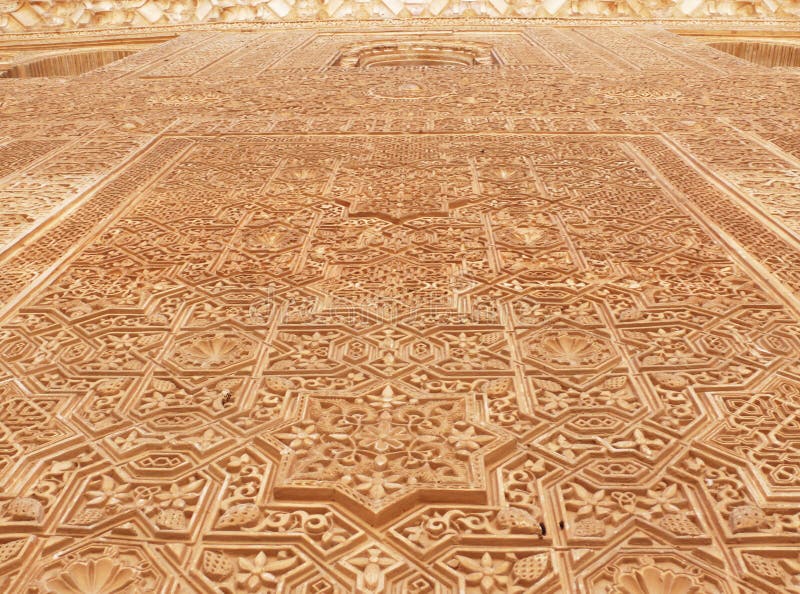 Decorative Arabic Reliefs. Alhambra Stock Photo - Image of carved ...