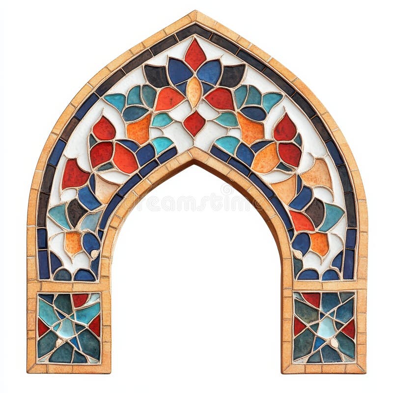 A Decorative Arch with Intricate Stained Glass Patterns in Various ...