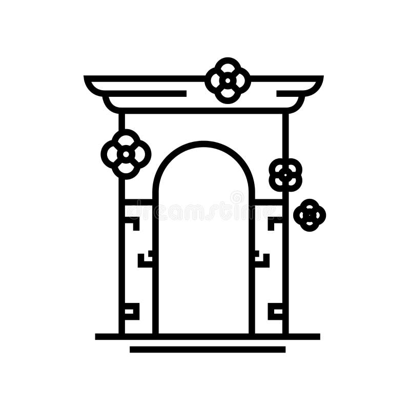 Decorative Arch Line Icon, Concept Sign, Outline Vector Illustration ...