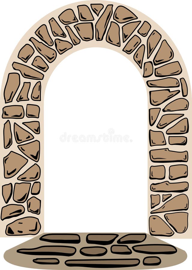 Decorative Arch with Stone Wall, Vector Illustration, Eps10 Stock ...