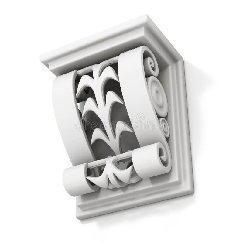 Decorative Architectural Bracket on White Background. 3 Stock Image ...