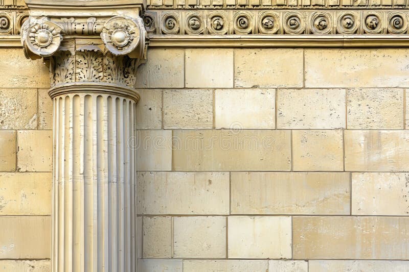 Decorative Architectural Element, Background. Columns and Floral Bas ...