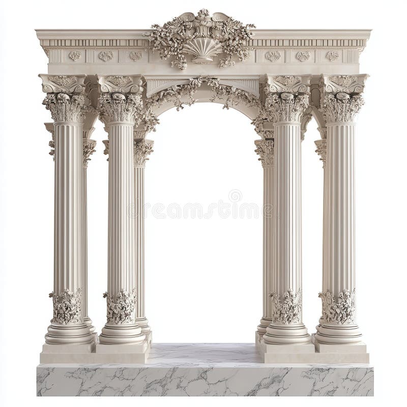 A Decorative Architectural Structure Featuring Ornate Columns and ...